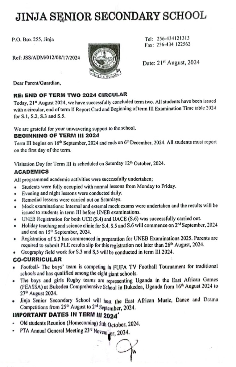 JINJA SENIOR SECONDARY SCHOOL (JINJA SS)